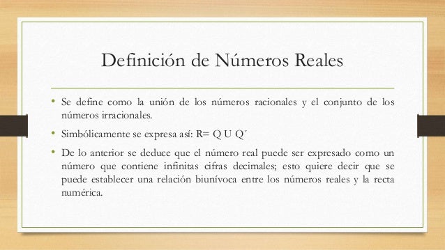 Numeros Reales