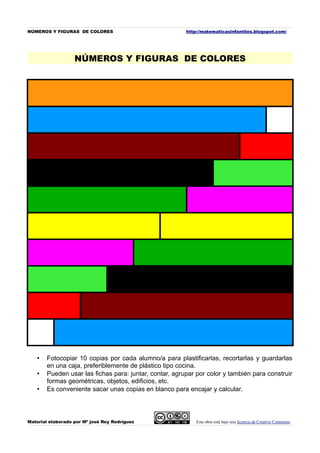 Números y figuras de colores. regletas1 | PDF