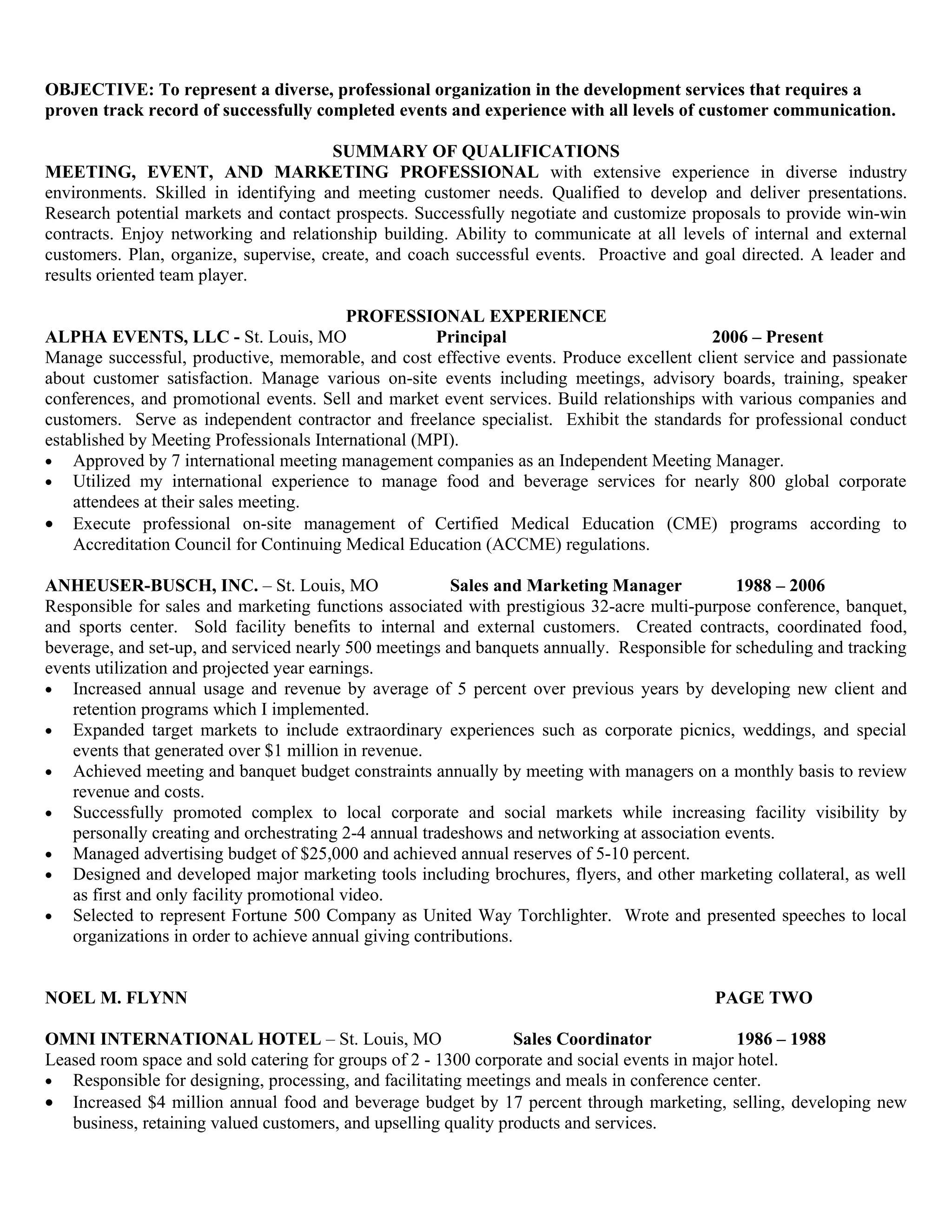 Noel Flynn - resume | DOC