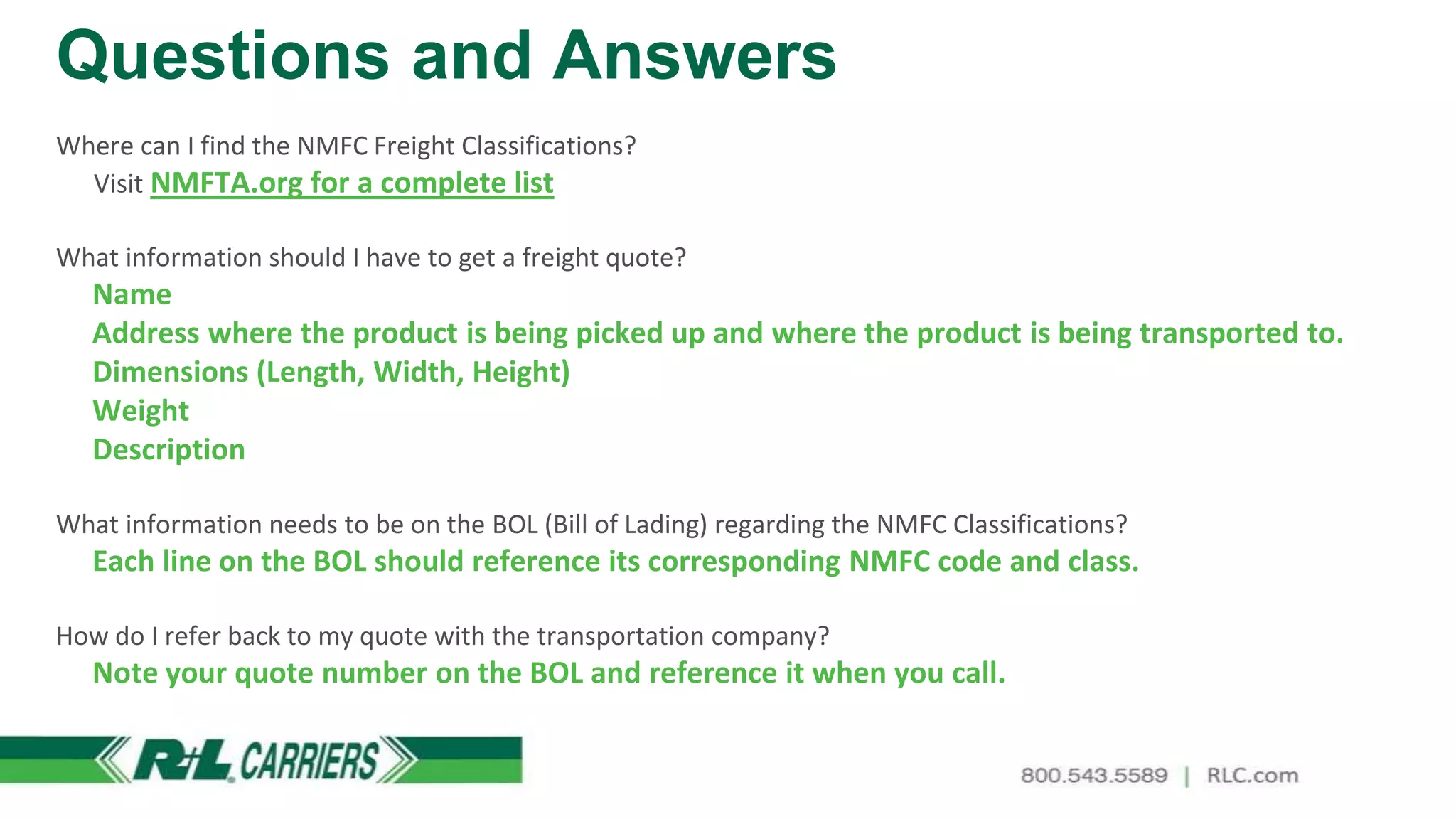 National Motor Freight Classification: A Basic Understanding | PPTX