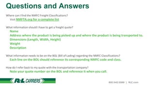 National Motor Freight Classification: A Basic Understanding | PPTX