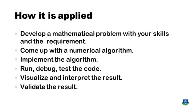 NUMERICAL METHOD AND ITS APPLICATION | PPT