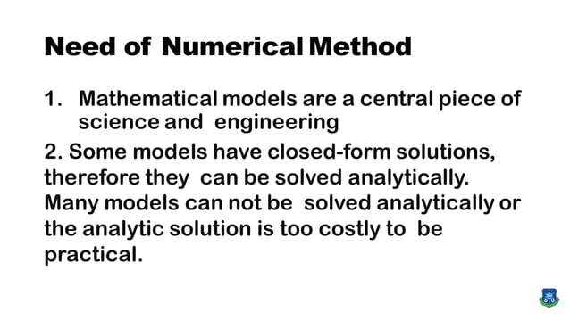 NUMERICAL METHOD AND ITS APPLICATION | PPT