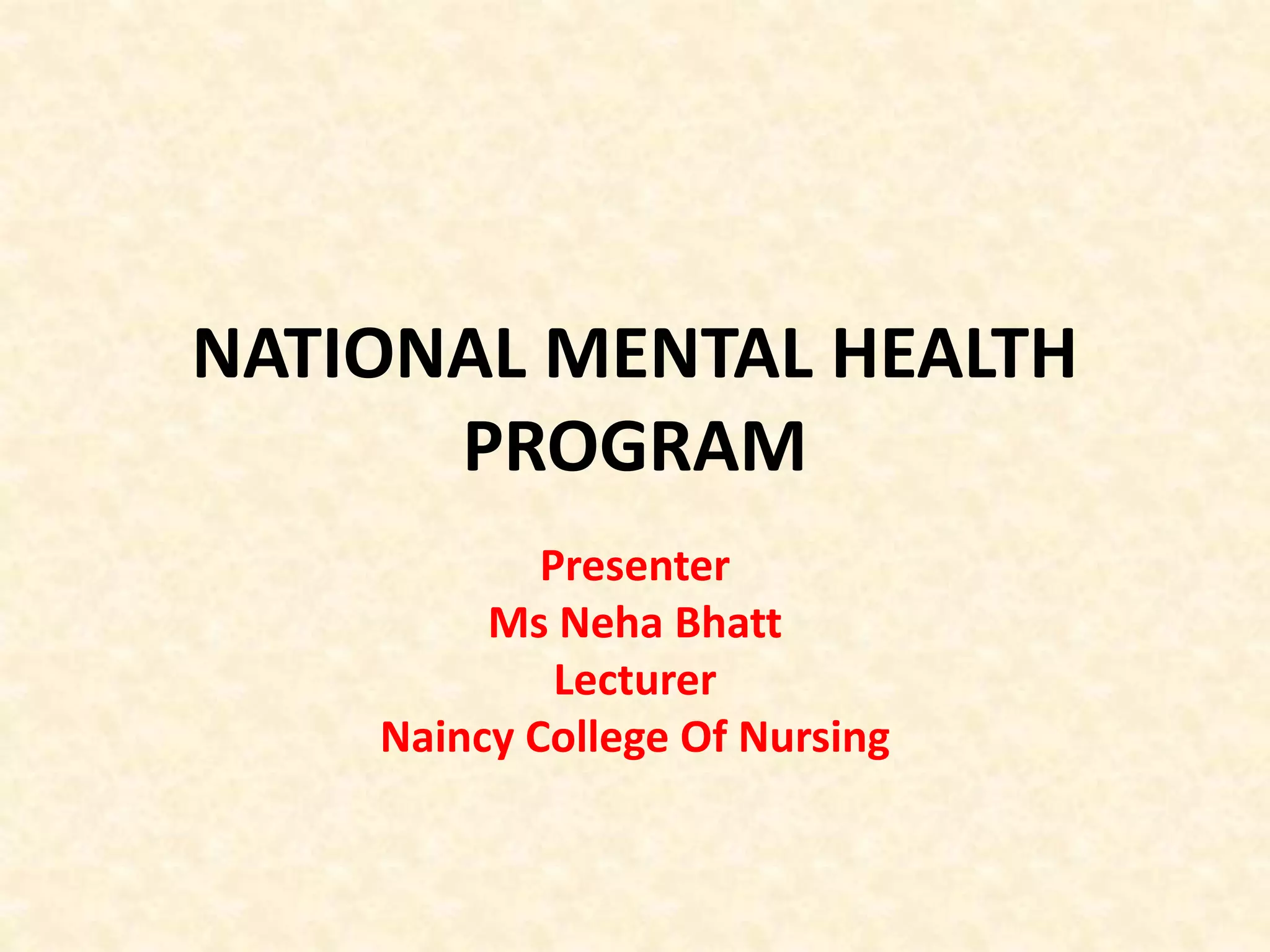 National mental health program | PPTX