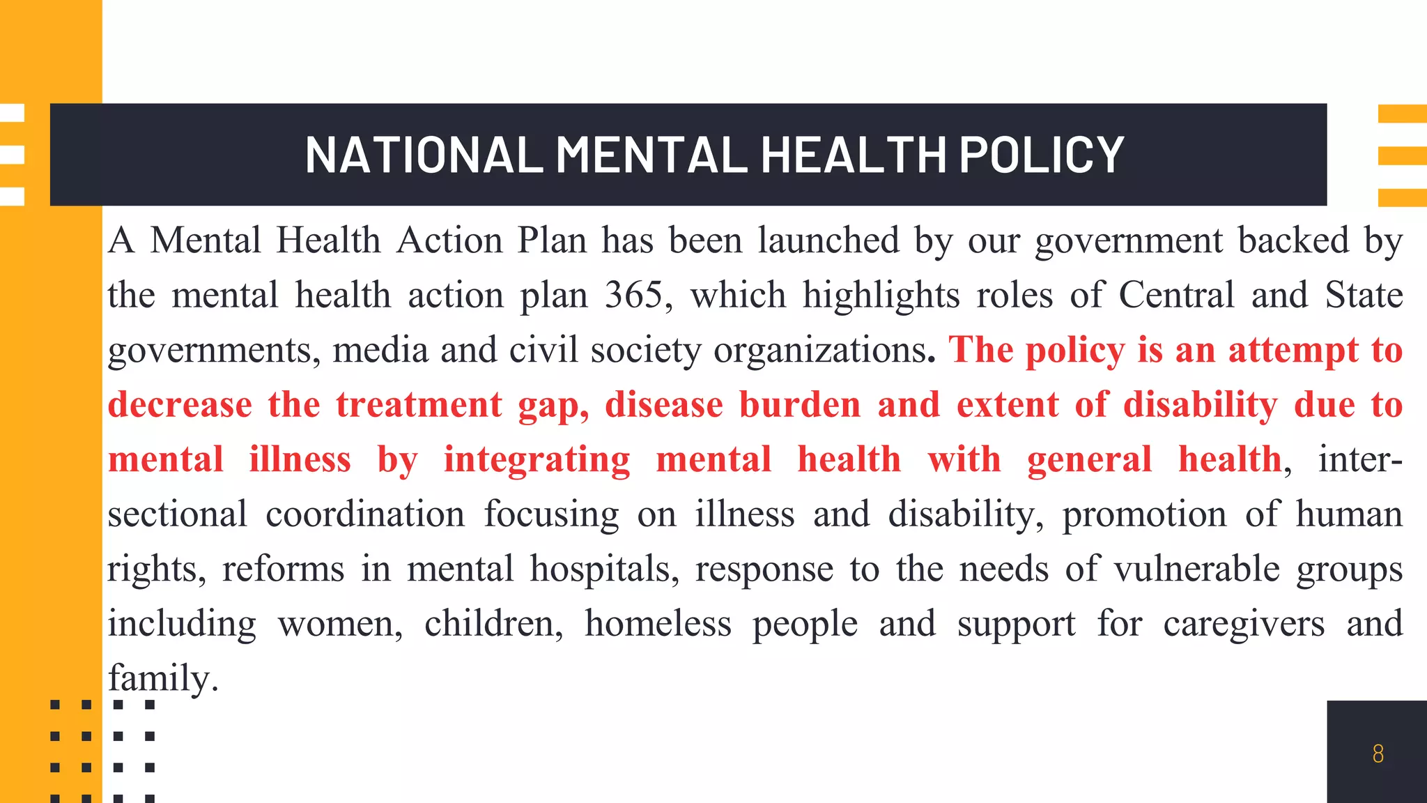 National Mental Health Policy | PPTX