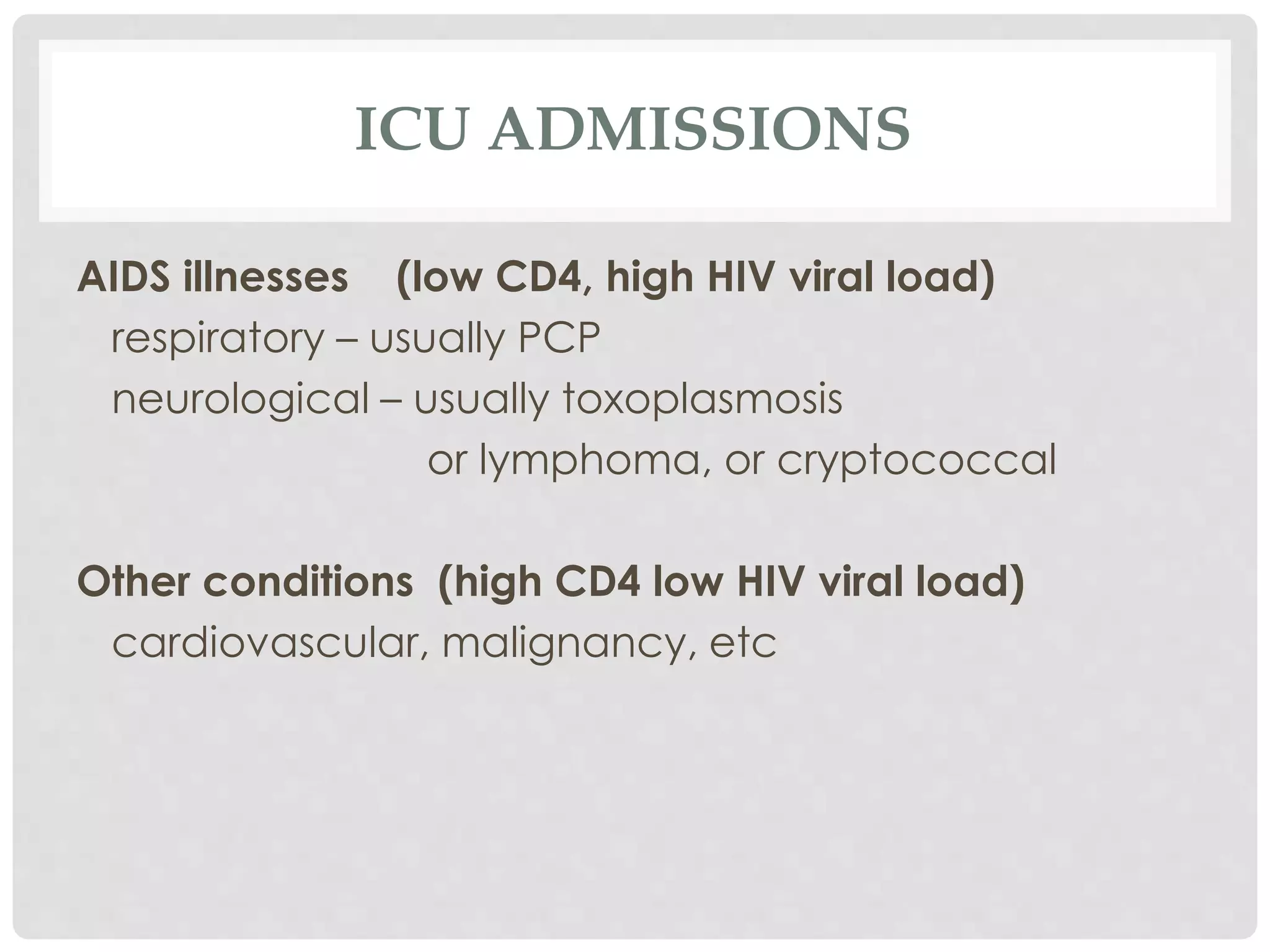 HIV and Intensive Care By Mark Thomas | PPTX
