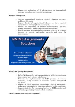 NMIMS 4th Semester General & Customized projects by Dr. Aravind Banakar.pdf