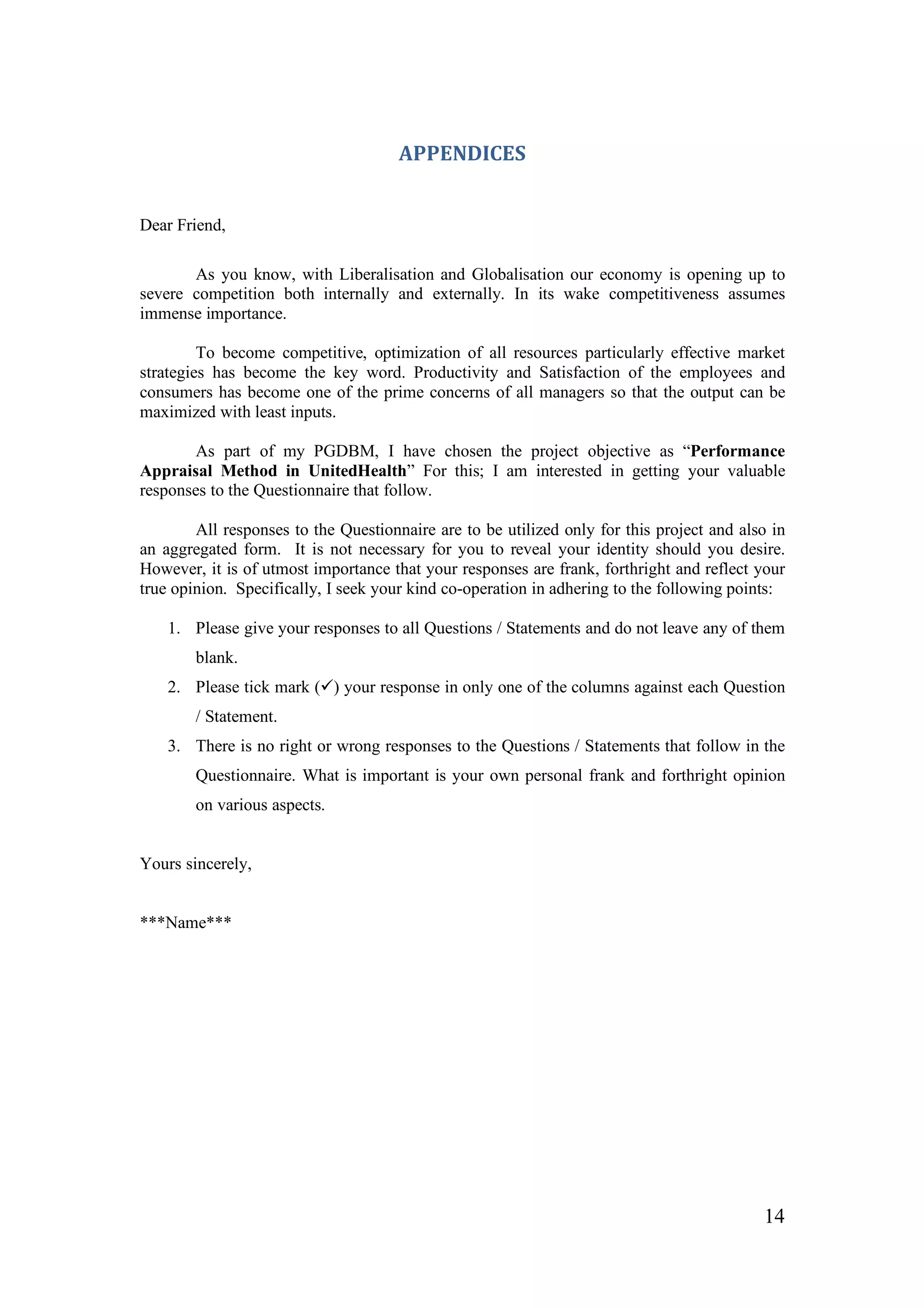 NMIMS Approved 2023 Project Sample - Performance Appraisal Method at ...