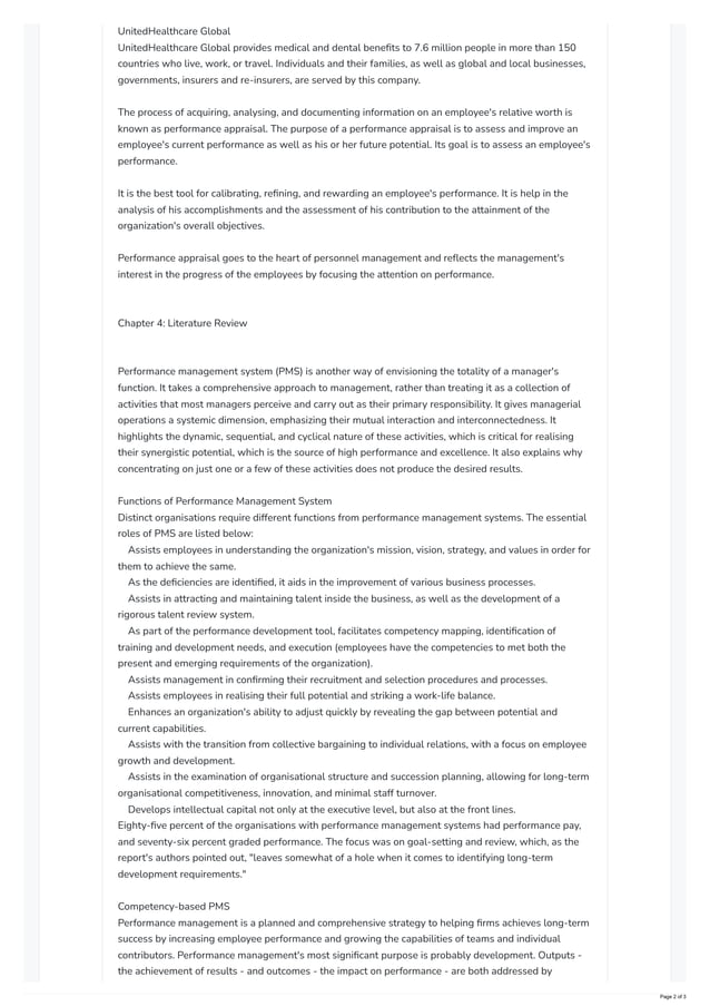 NMIMS Approved 2023 Project Sample - Performance Appraisal Method at ...