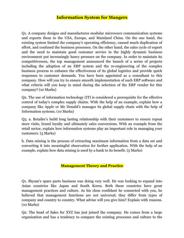 Nmims assignment answer sheets | PDF