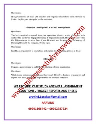 Nmims assignment answer sheets 9902787224 | DOCX | Human Resources | Business