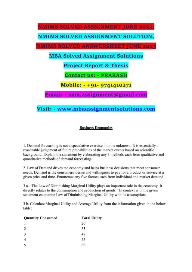 NMIMS CUSTOMIZED ASSIGNMENT JUNE 2023 | PDF