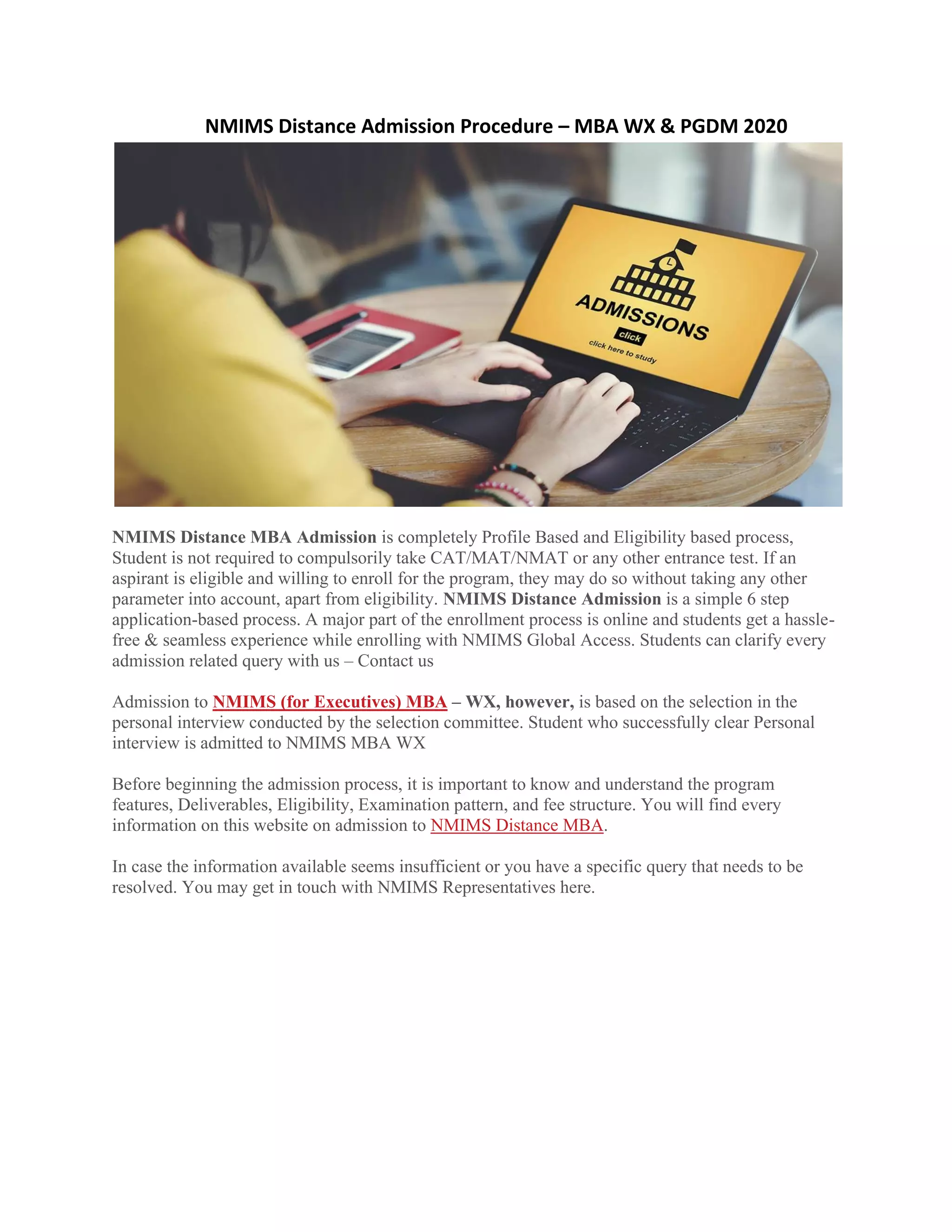 Nmims distance mba admission procedure converted | PDF