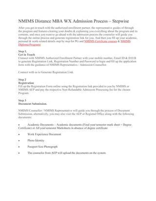 Nmims distance mba admission procedure converted | PDF