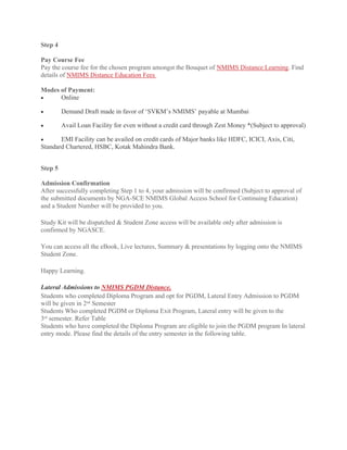 Nmims distance mba admission procedure converted | PDF