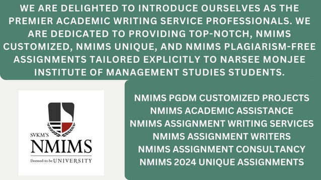 NMIMS homework support - NMIMS APR 2024 Customized Assignments.pdf | Education