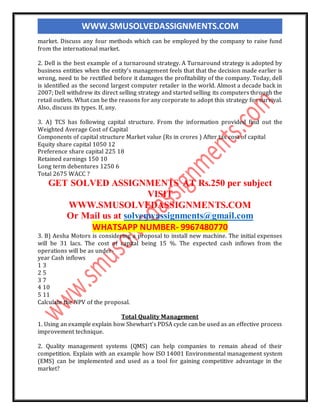 mba solved assignments | PDF