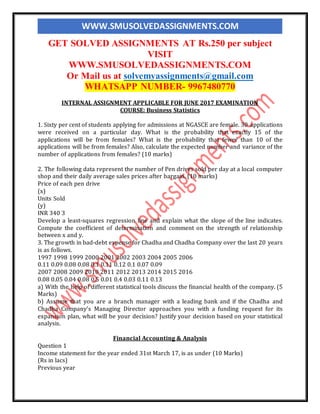 MBA June 2017 solved assignments | DOCX | Business Accounting & Finance ...