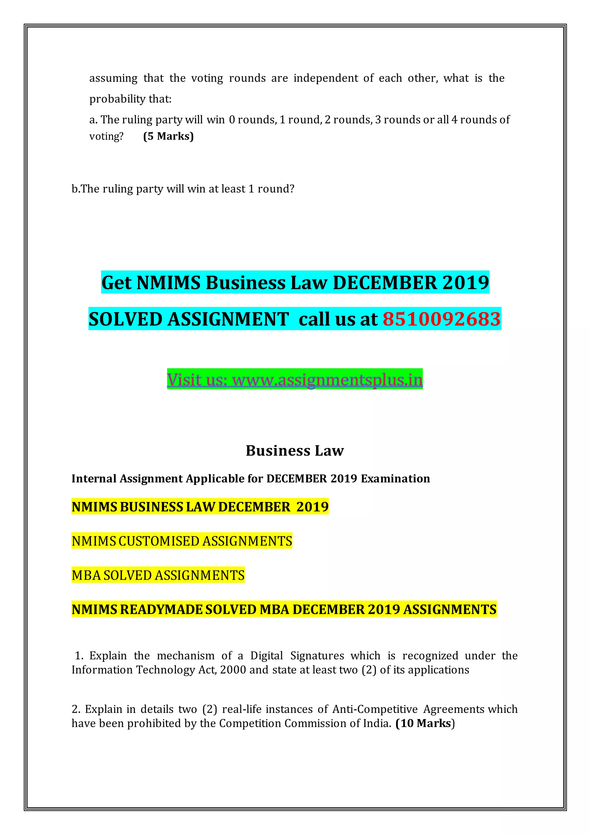 Nmims narsee monjee_solved_assignments_2 | DOCX