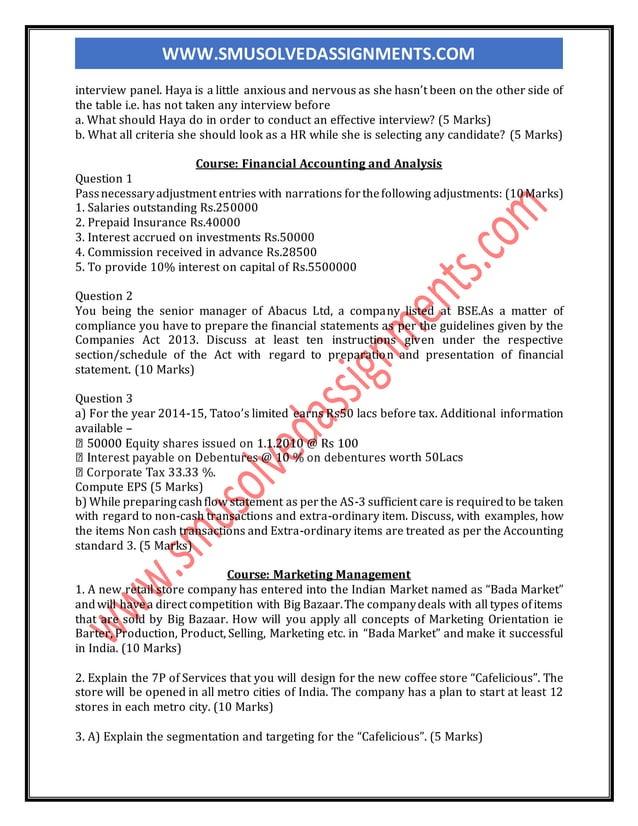 MBA Assignments | PDF