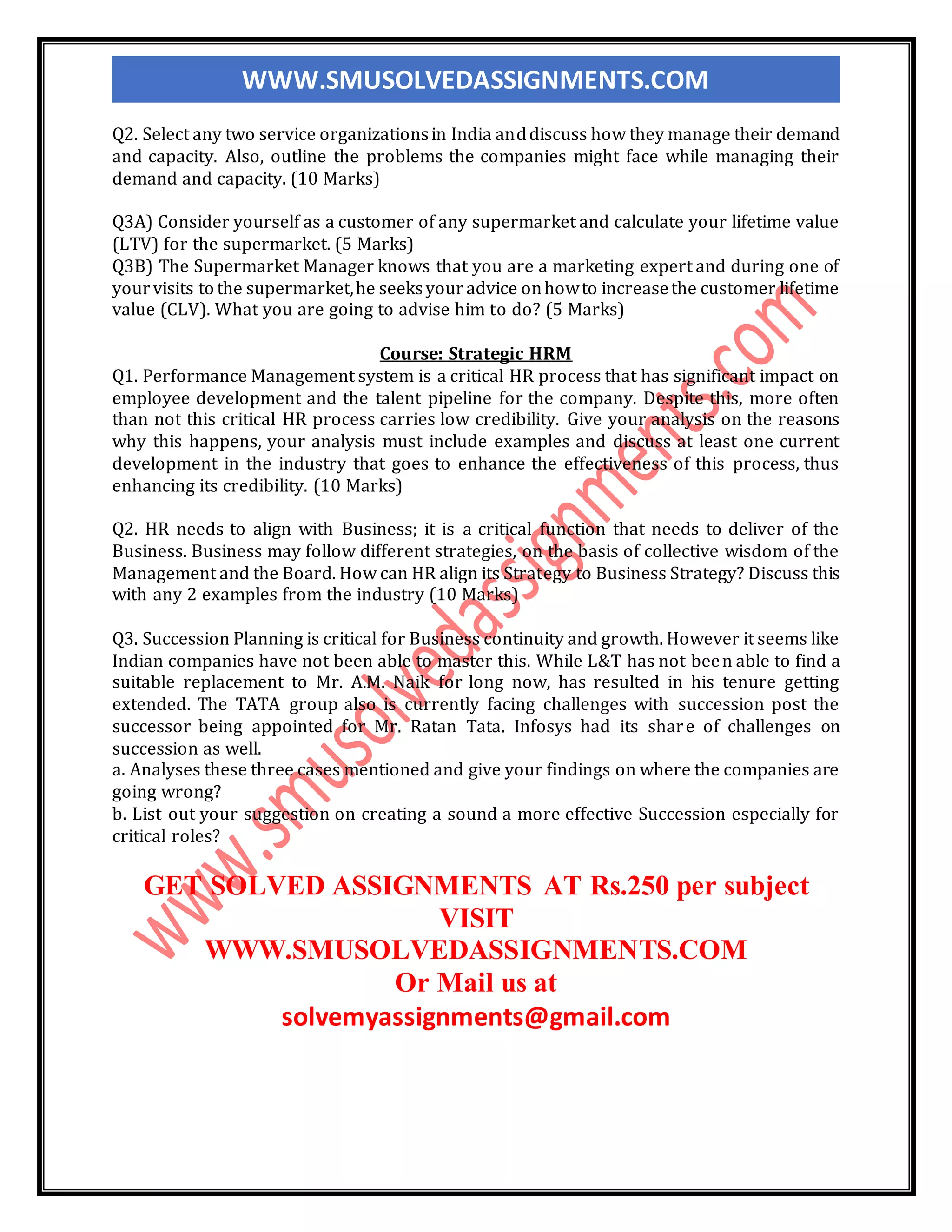 MBA SOLVED ASSIGNMENTS | PDF