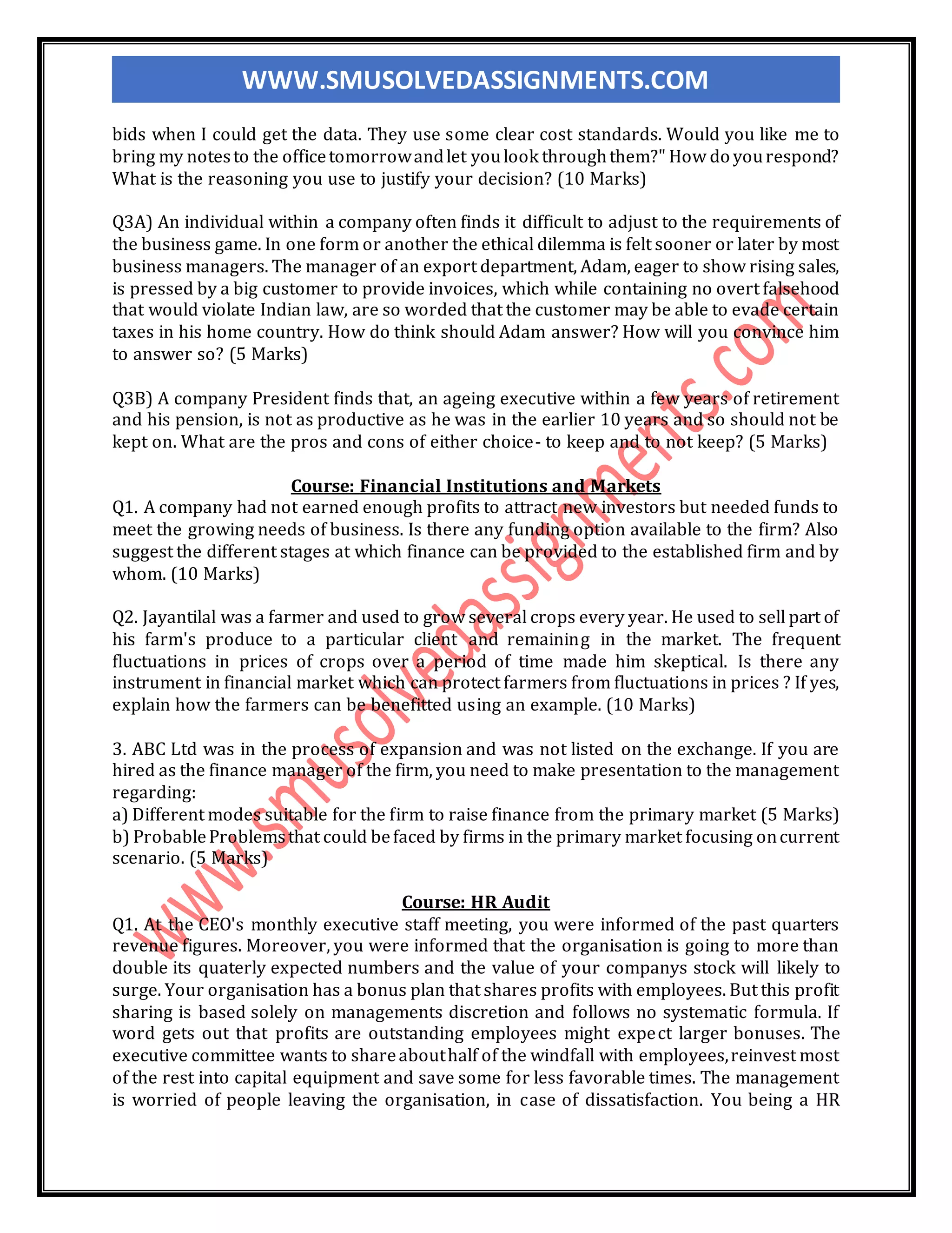 MBA SOLVED ASSIGNMENTS | PDF