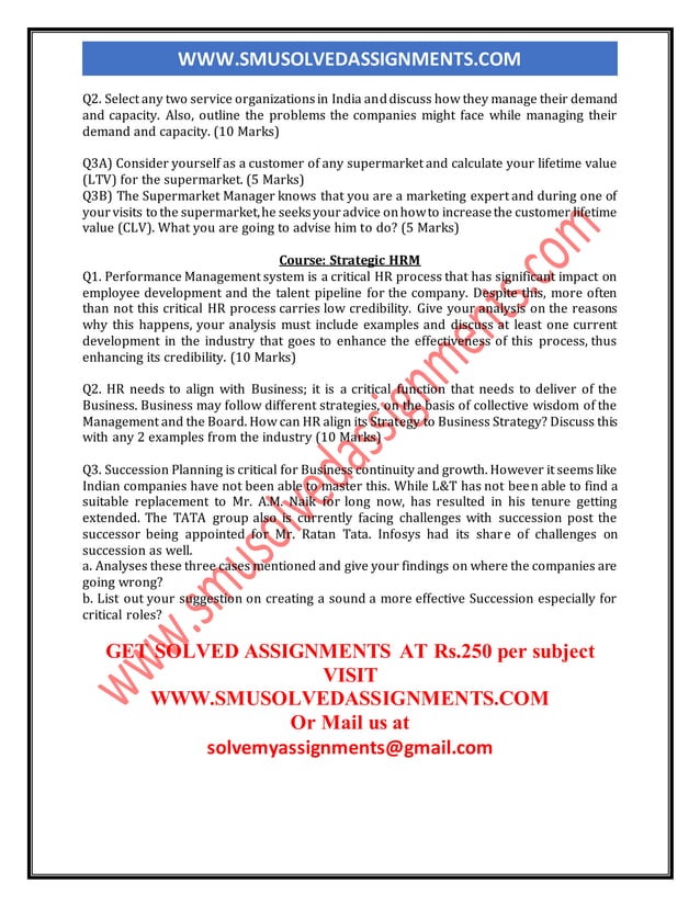 MBA SOLVED ASSIGNMENTS | PDF