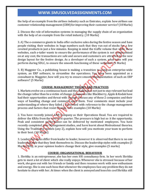 MBA SOLVED ASSIGNMENTS | PDF