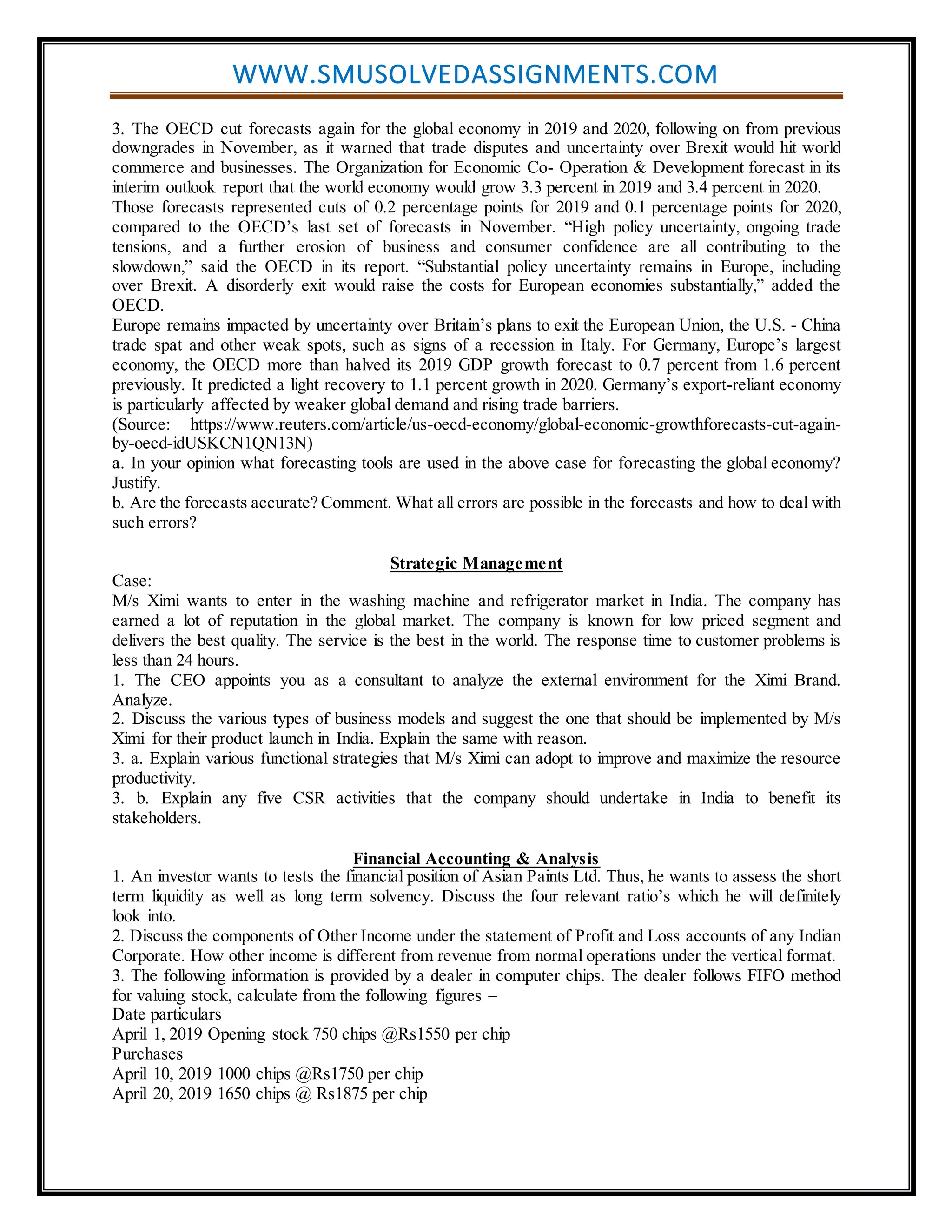 Nmims solved assignment june 2019 | PDF