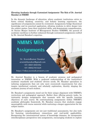 NMIMS Solved Assignments, NMIMS MBA Assignments Help.pdf | Homework and ...