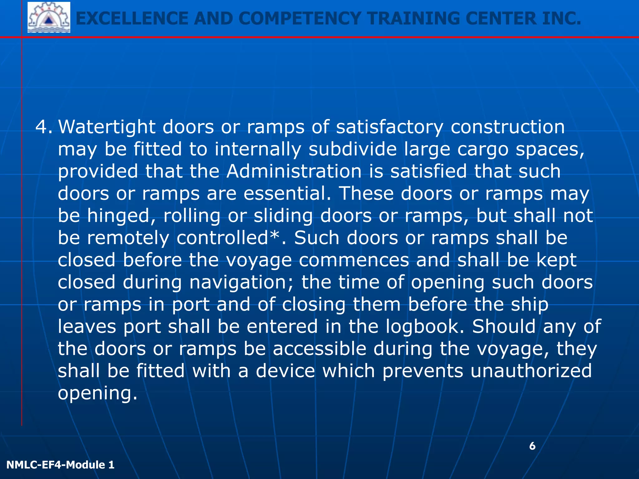 Nmlc ef4 module1 day02 watertight integrity | PDF