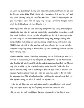 Nấm linh chi lim xanh tự nhiên Quảng Nam | DOCX