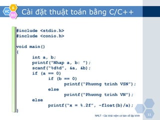 Nmlt C01 Cac Khai Niem Co Ban Ve Lap Trinh | PPT