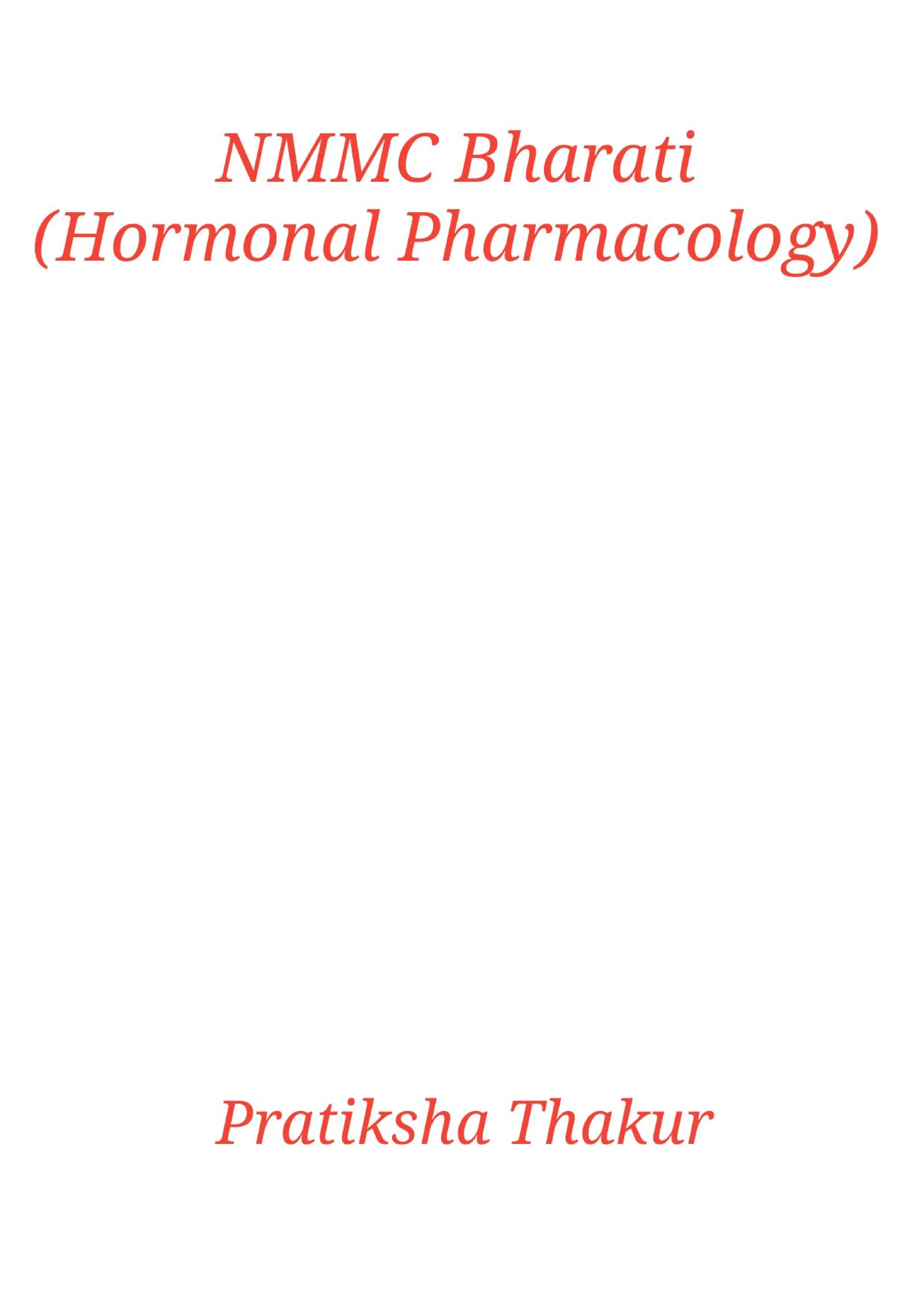 NMMC Bharati (Hormonal Pharmacology) | PDF