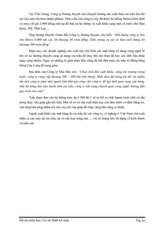 [ĐAMH] Thiết kế máy ép củi trấu | PDF