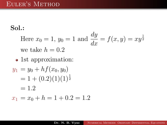 Numerical Methods - Oridnary Differential Equations - 2 | PPT