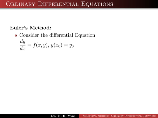 Numerical Methods - Oridnary Differential Equations - 2 | PDF