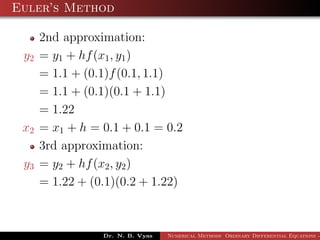 Numerical Methods - Oridnary Differential Equations - 2 | PPT