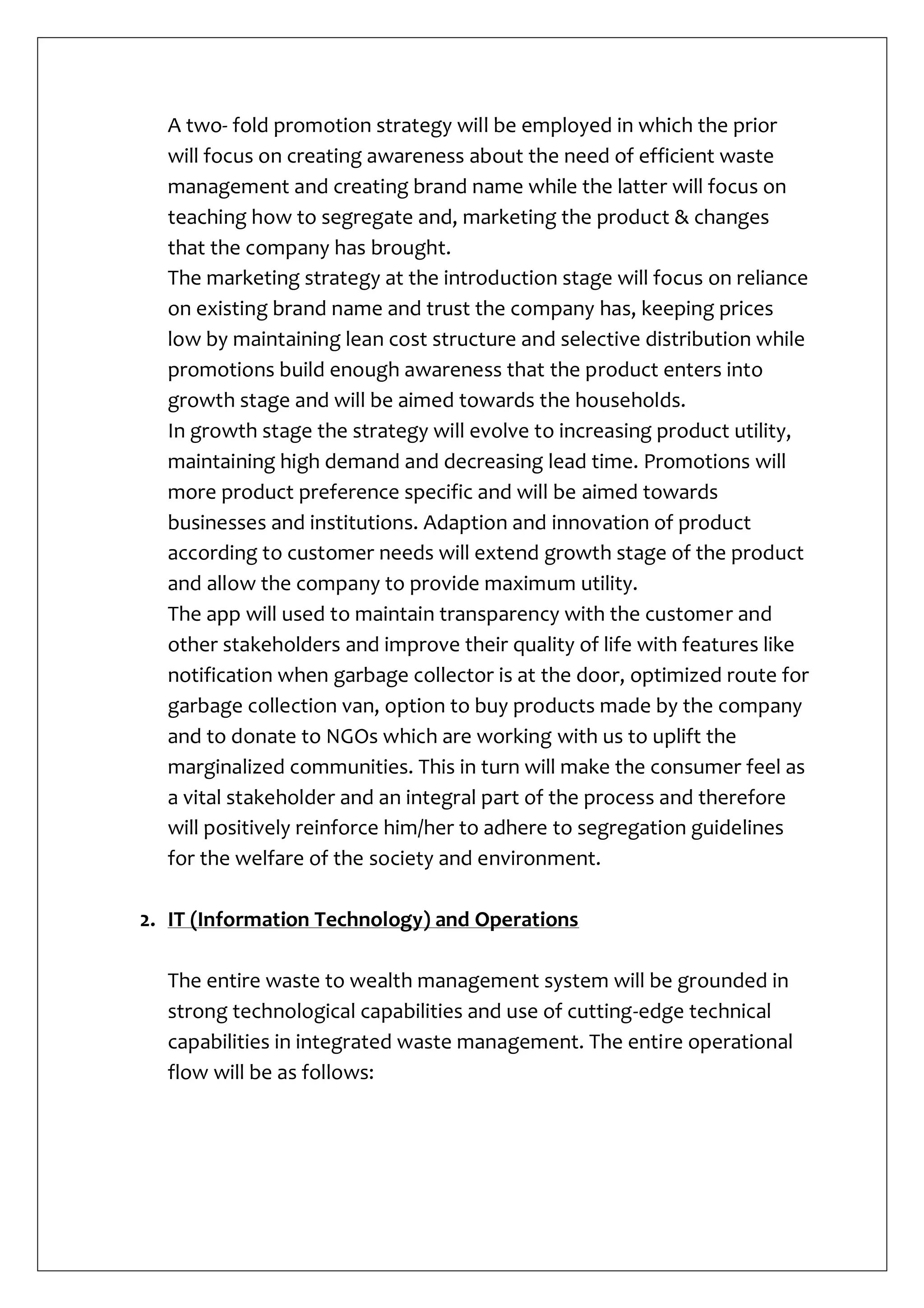 Proposal and Plan for Waste to Wealth Scheme - BCS 09 Final | PDF