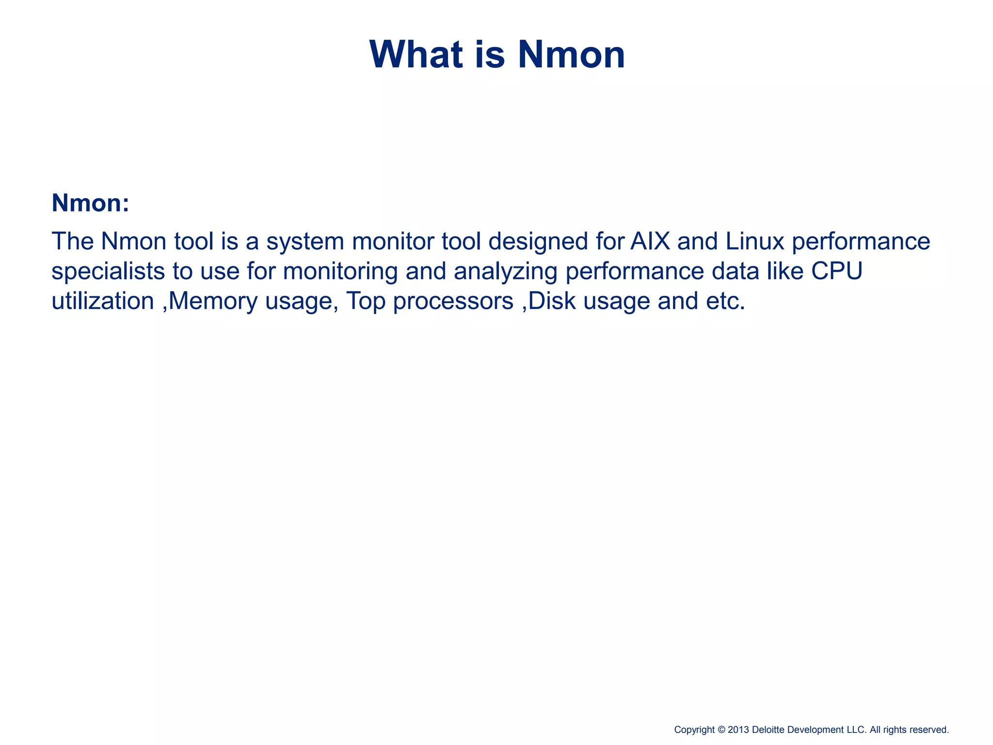 Nmon Analysis Performance Monitoring Tool For Linux And Aix Ppt