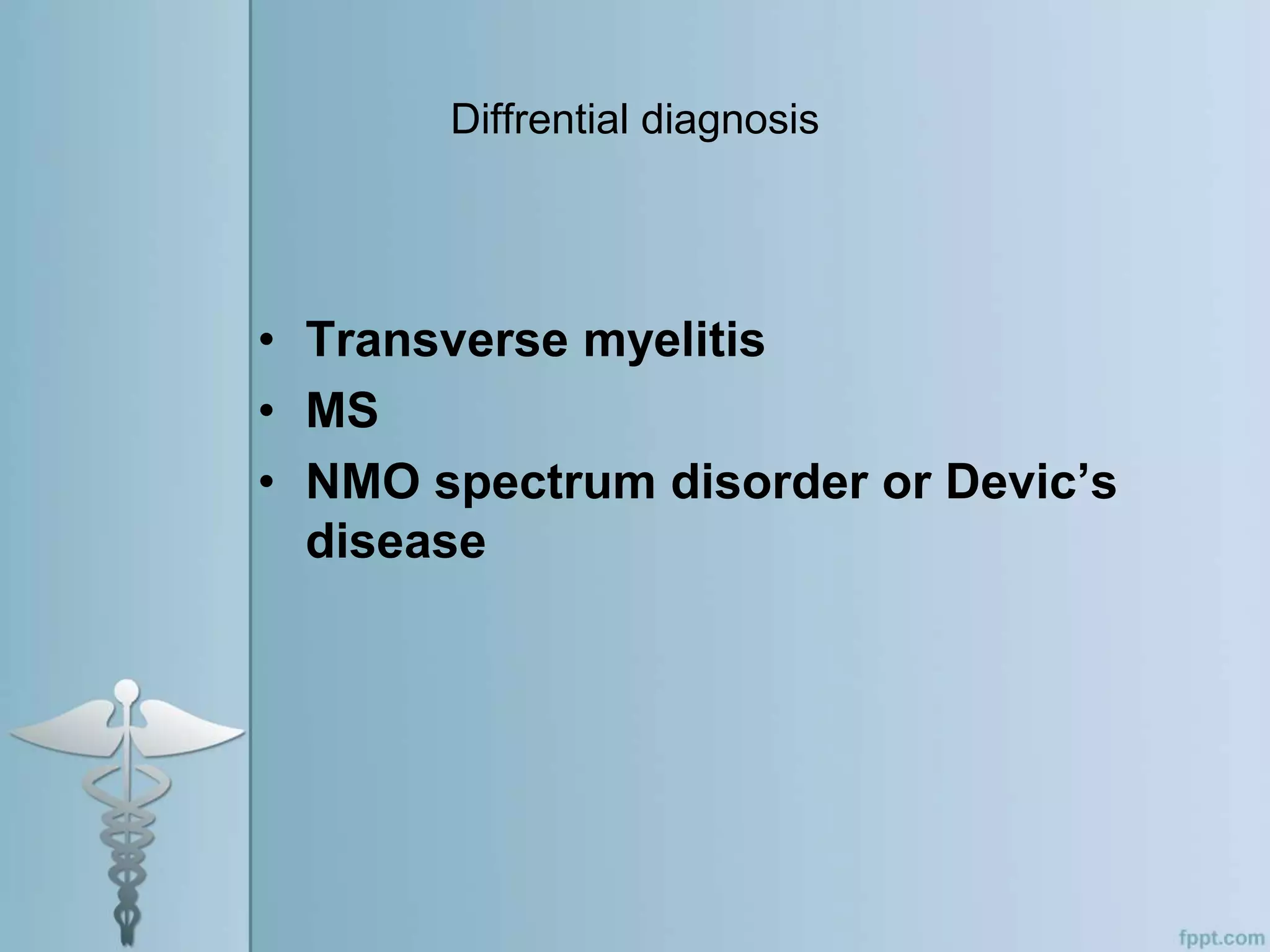 NMO Presentattion.ppt | Brain and Nervous System Disorders | Diseases and Conditions
