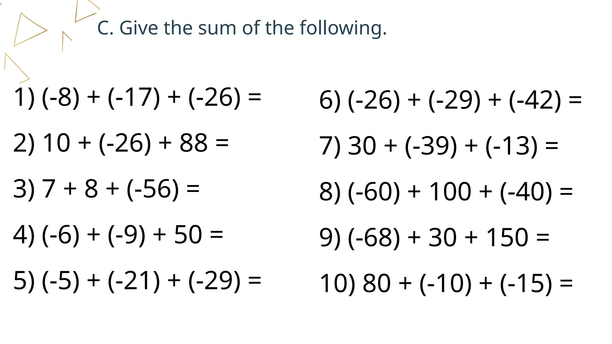 National Mathematics Program Activity Adding Integers | PPTX