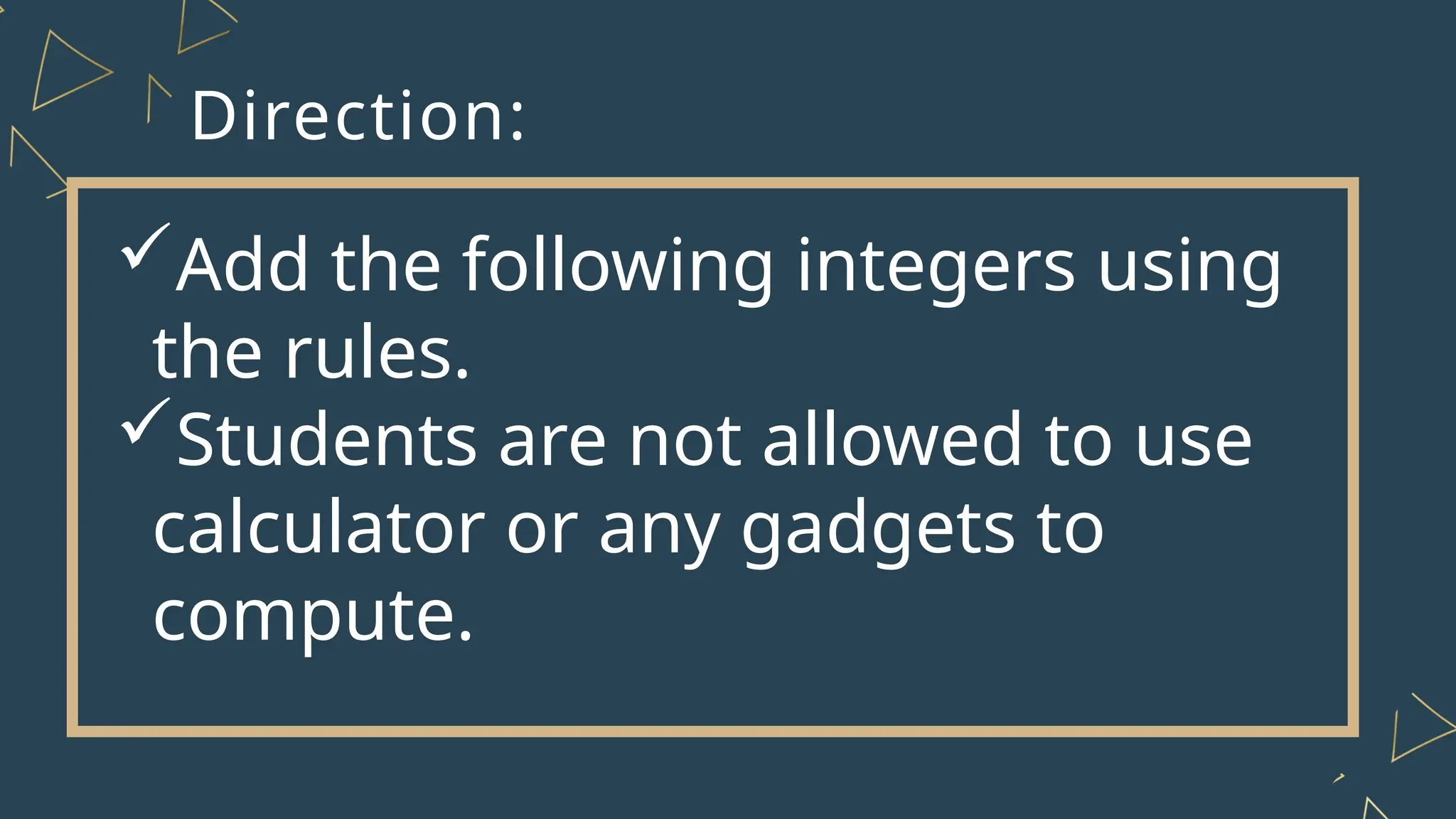 National Mathematics Program Activity Adding Integers | PPTX