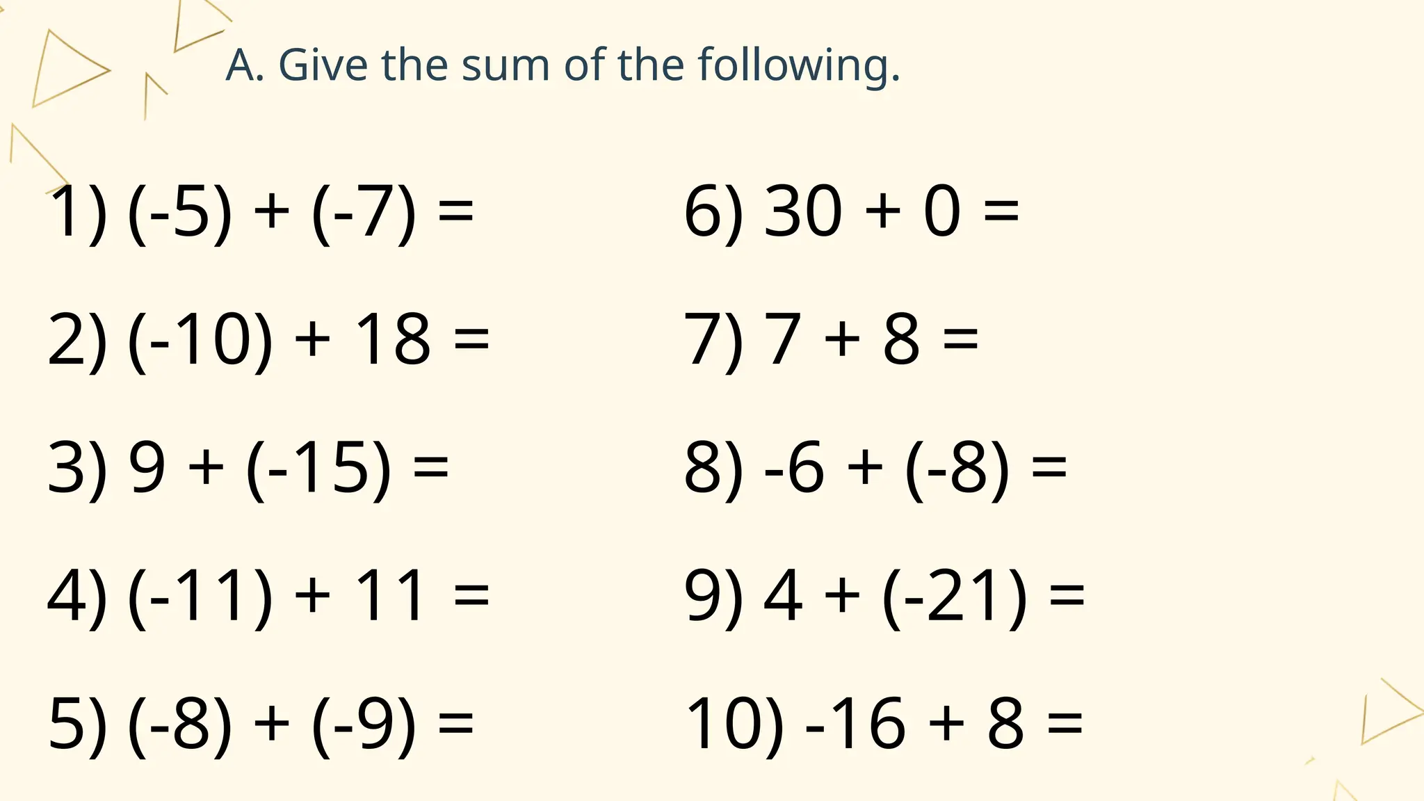 National Mathematics Program Activity Adding Integers | PPTX