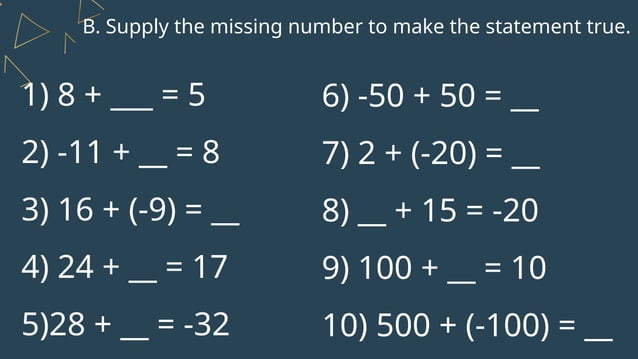 National Mathematics Program Activity Adding Integers | PPTX