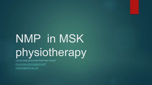 Non medical prescribing in MSK Physiotherapy | PPTX
