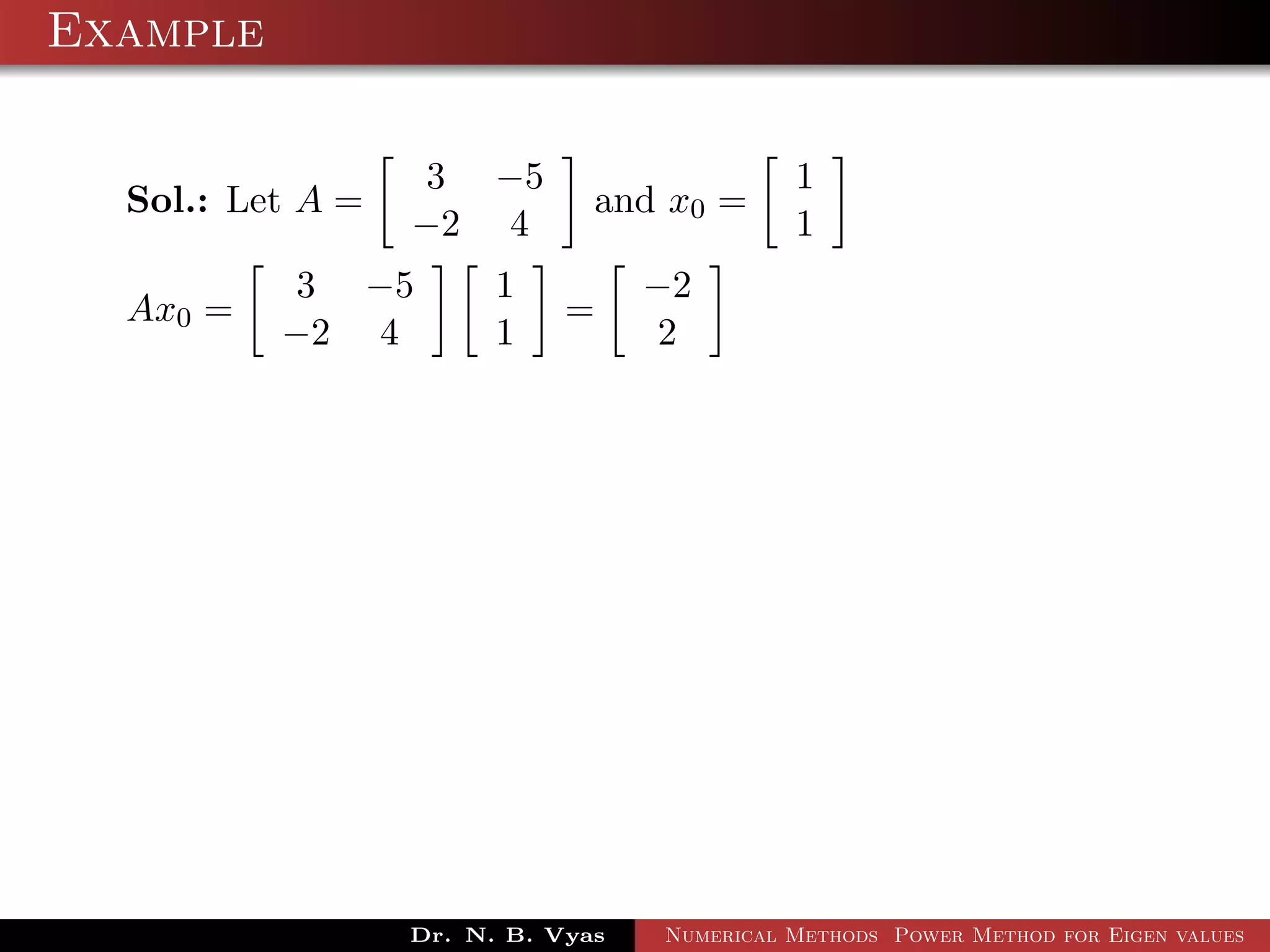 Numerical Methods Power Method For Eigen Values Pdf