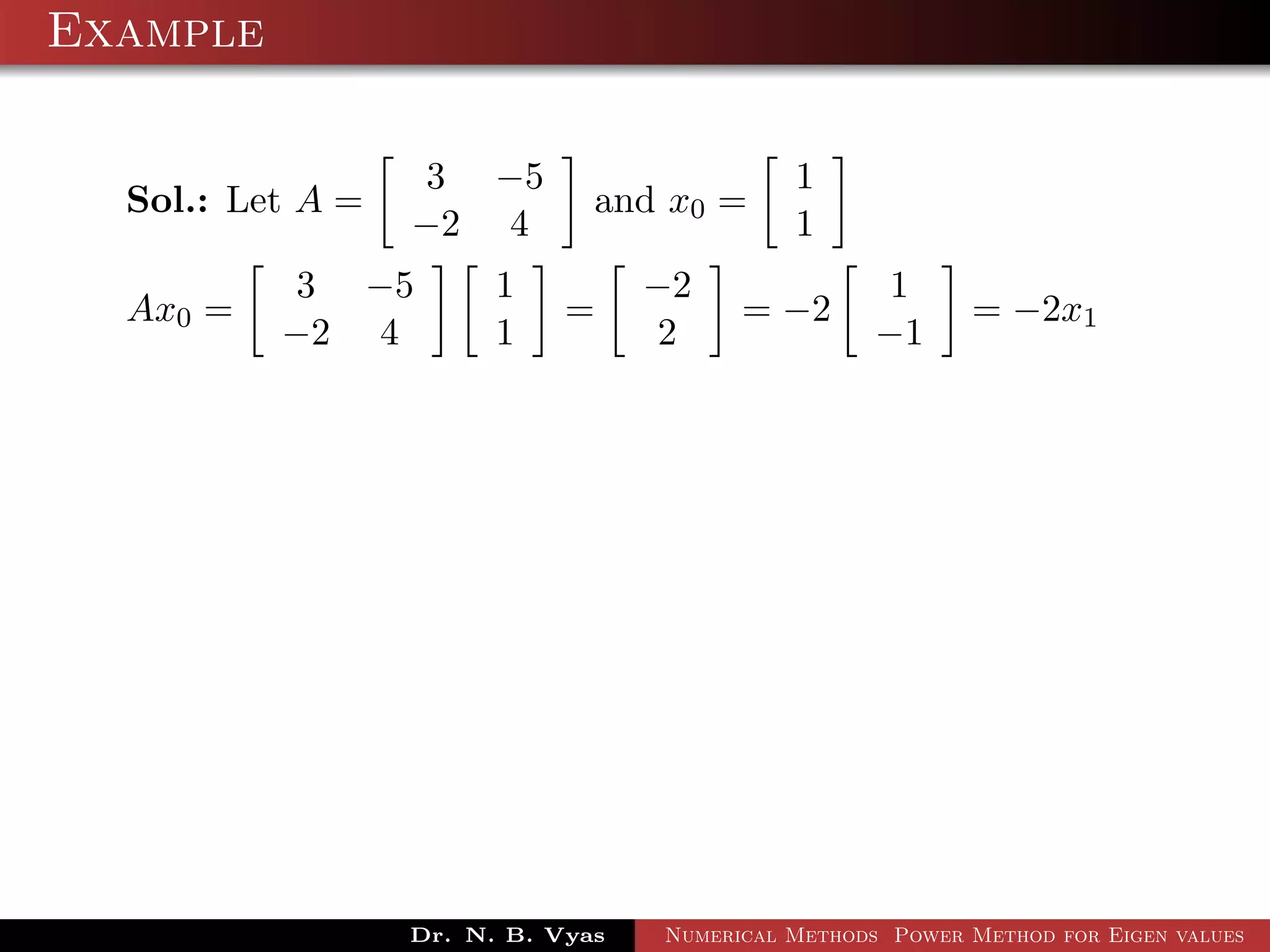 Numerical Methods Power Method For Eigen Values Pdf