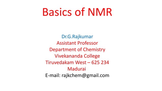 Basics of NMR | PPT