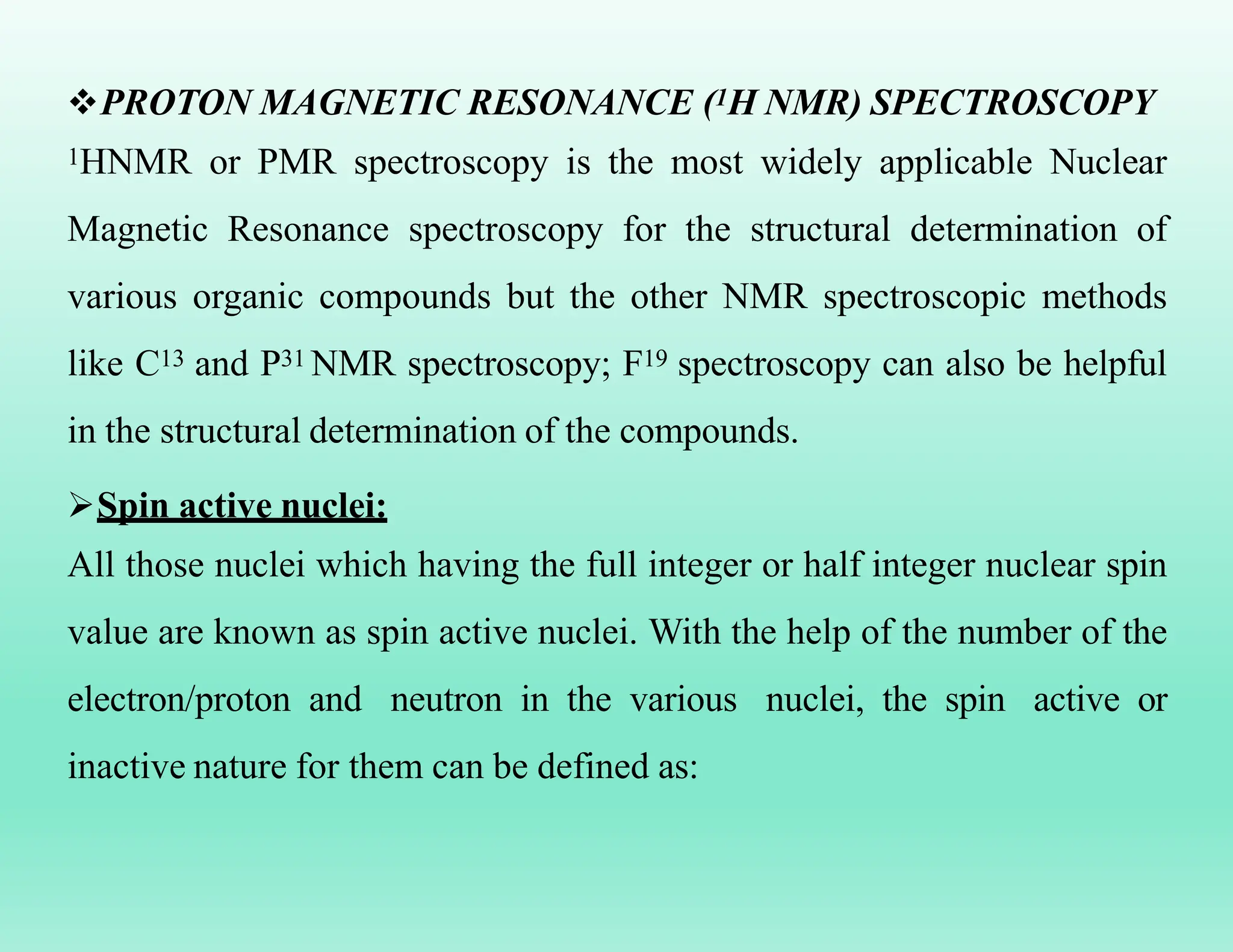 NUCLEAR MAGNETIC RESONANCE SPECTROSCOPY(NMR) | PPTX